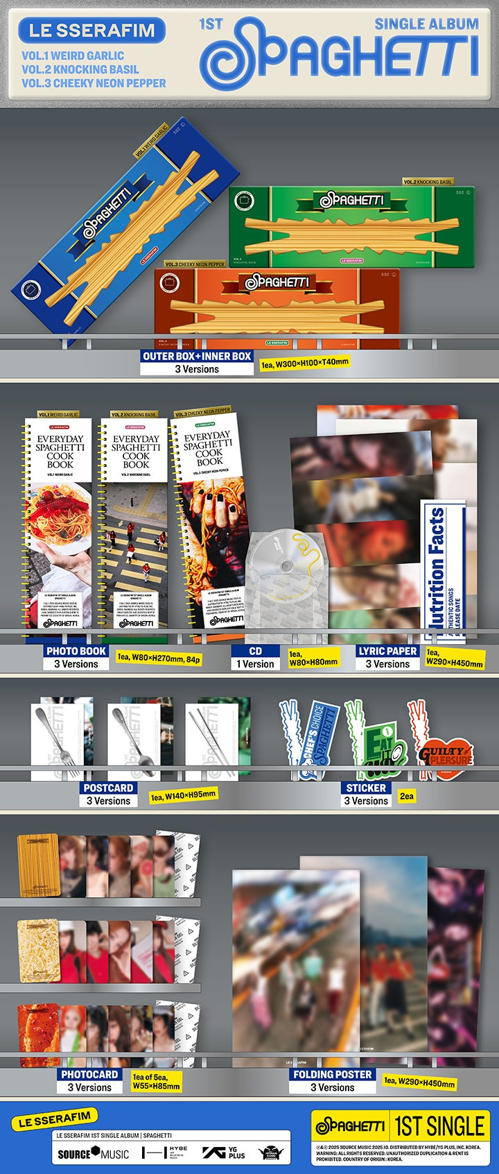 Le sserafim - spaghetti 1st single album weverse shop 2nd lucky draw e ...